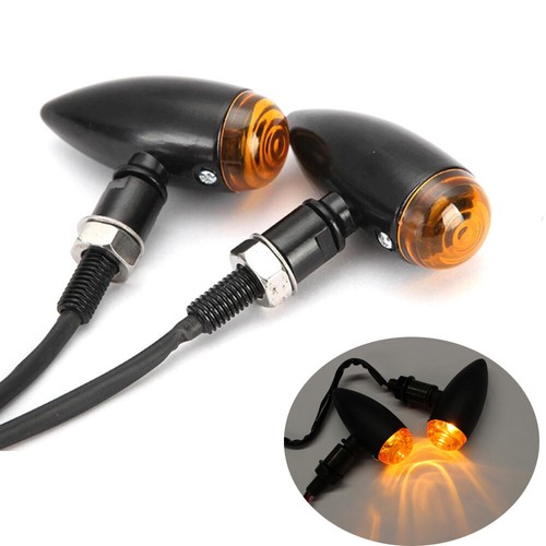 Amber Bullet Motorcycle Turn Signal Cruiser Chopper Custom Lights for ...