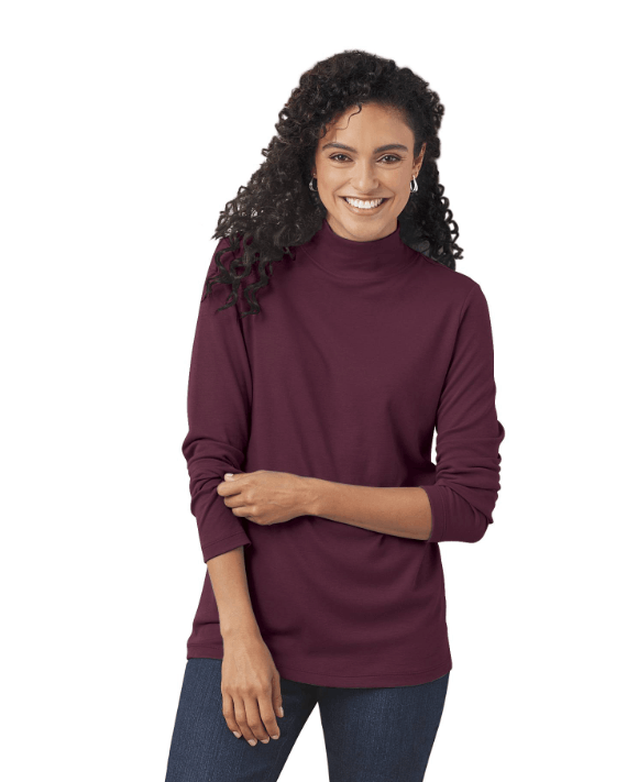 NorthStyle Womens 3X Pima Cotton Mockneck Top Ivory Long Sleeves NWT | eBay