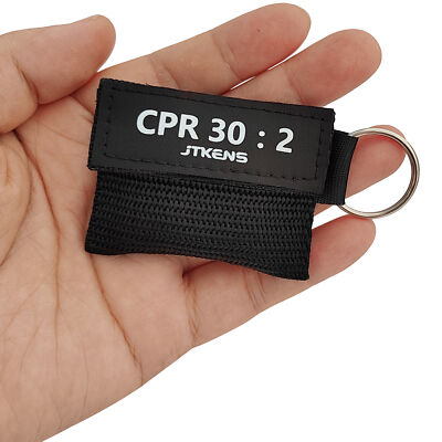 CPR Faceshield with One-Way Valve in Nylon Keychain Pouch First aid CPR ...