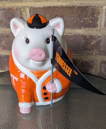 University of Tennessee UT Ceramic Piggy Bank Letterman Jacket Mudd Pie ...