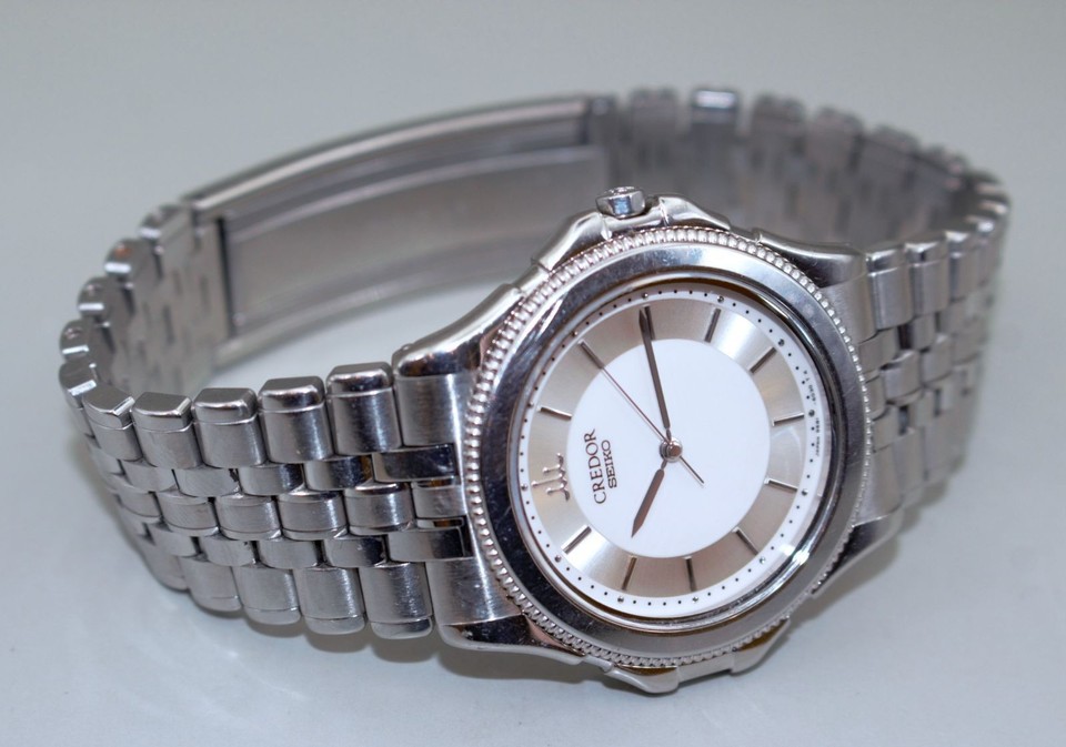 SEIKO Credor Pacific 9581-6040 Quartz Silver Dial Watch for Men 34mm ...