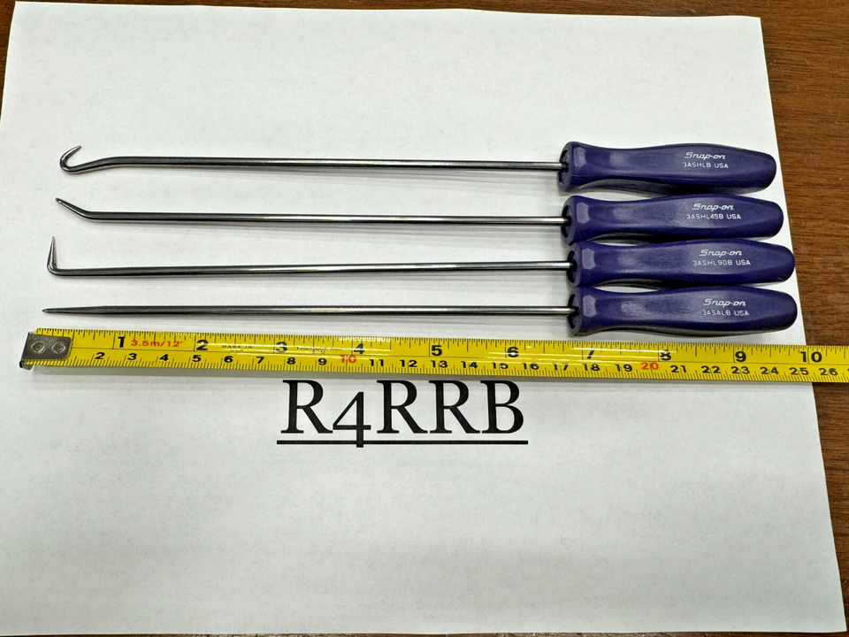 Snap-on Tools US NEW RARE DARK PURPLE 4pc LONG Mini Awl Hook Pick Set ...