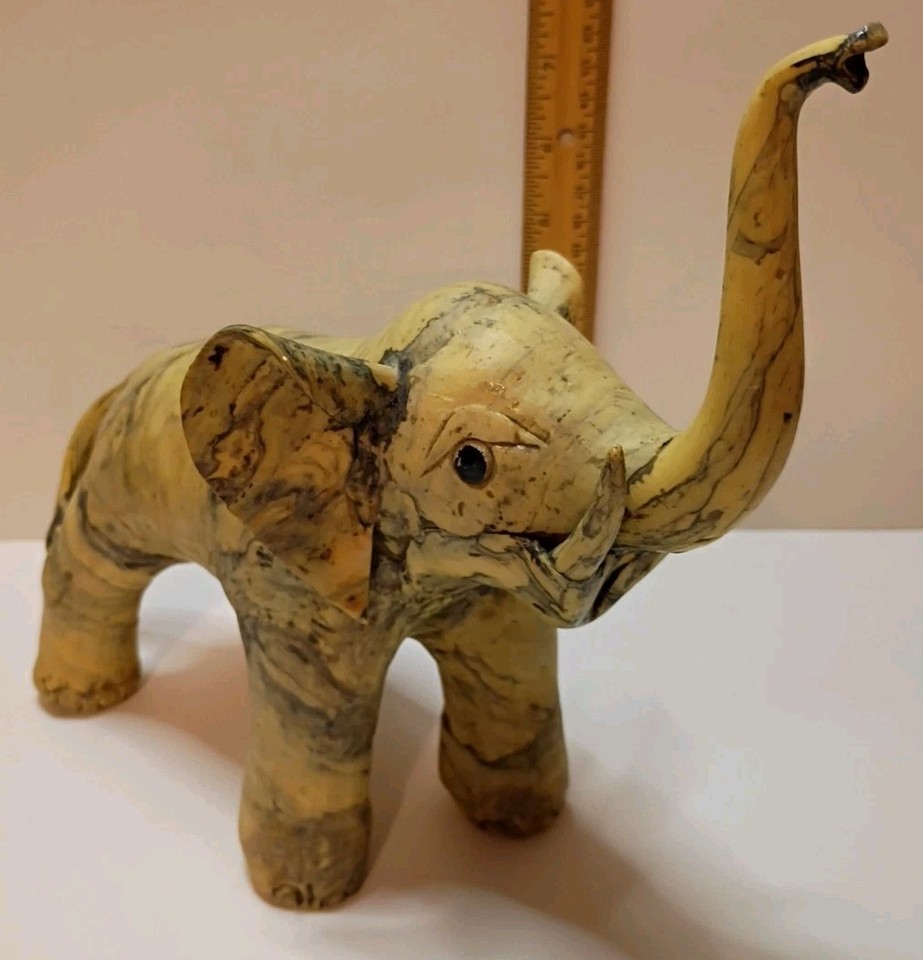 Hand Carved Crushed Oyster Shells Elephant Figurine Made In Philippines ...