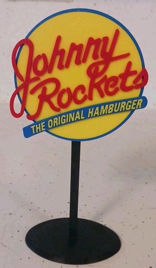 Vintage Johnny Rockets Logo Miniature Sign Diorama Display Fan Art 6.5 ...