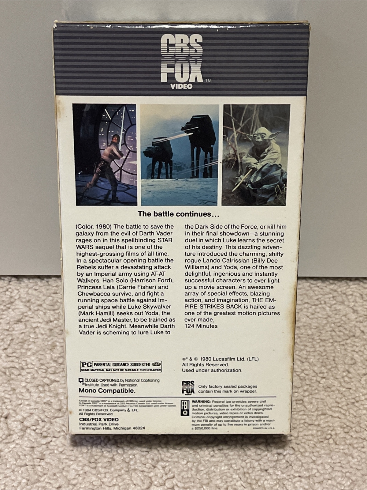 Vintage Star Wars CBS FOX Red Label VHS Trilogy Tapes Hi-Fi 1984-1986 ...