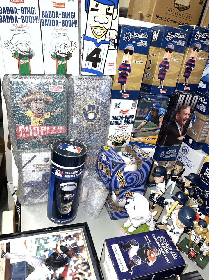 HUGE Milwaukee Brewers Bobblehead Lot Braun Yount Gantner Auto BB ...