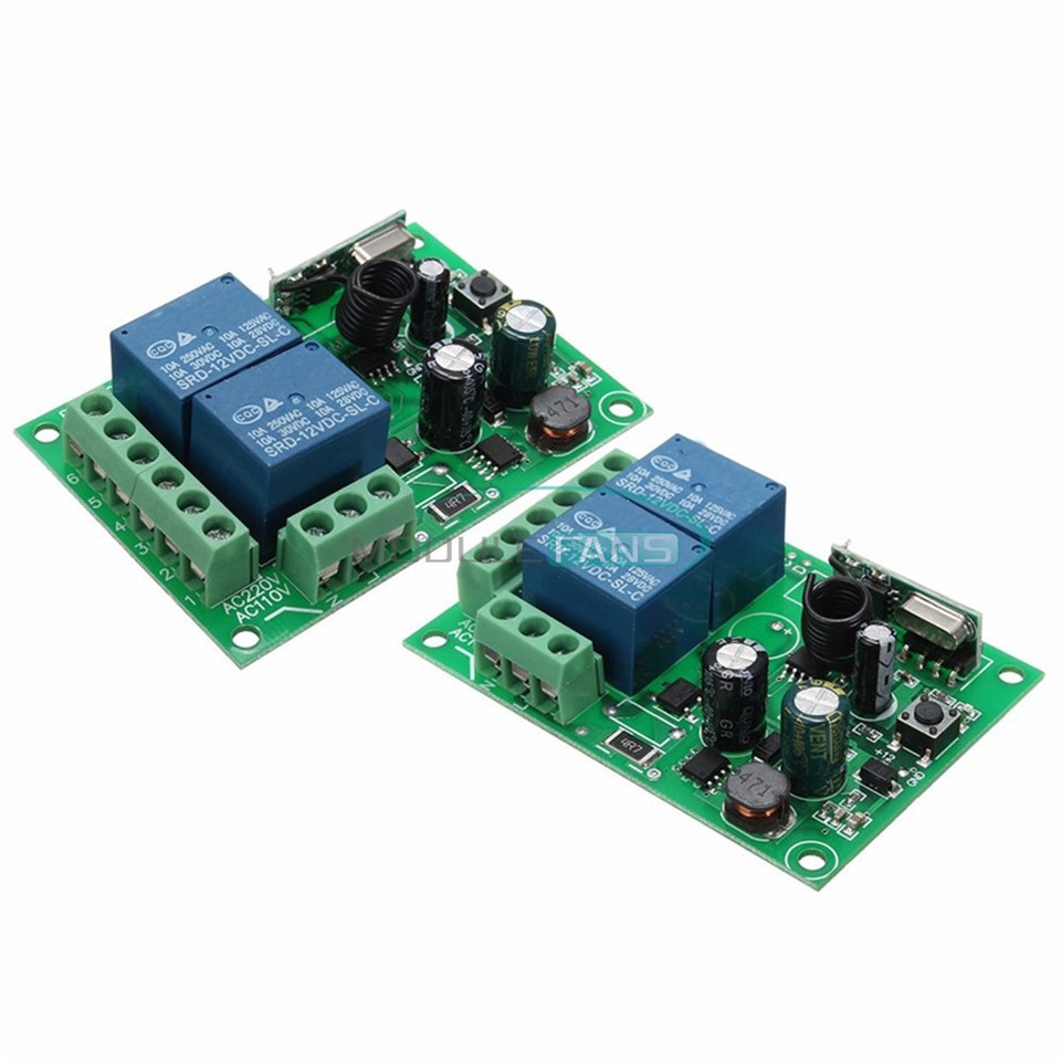 315MHz/433MHZ 2CH Wireless RF Relay Remote Control Switch Receiver 110 ...