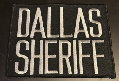 Dallas Sheriff Vest/Coat Iron On Patch, Gold on Black, 5 3/4" X 4 3/4 ...