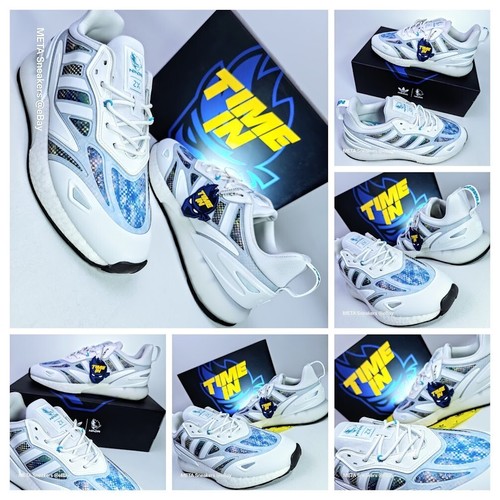 Adidas US 13 Men White/Blue/Grey Retro ZX 2K Boost Tech Ninja Collab ...