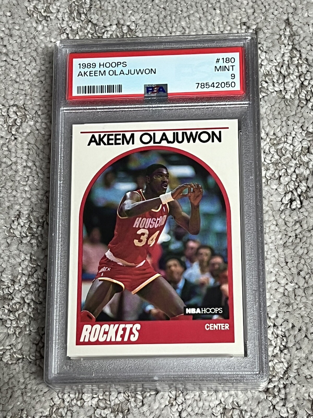 PSA 9 MINT BASKETBALL CARD 1989 HOOPS HOF AKEEM OLAJUWON ROCKETS | eBay
