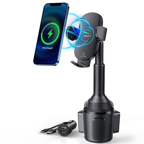 Cup Holder Phone Mount Wireless Car Charger 15W Qi Fast Charging Cup ...