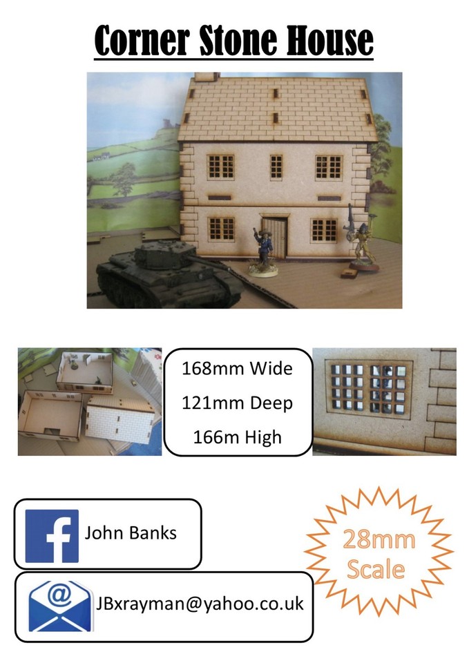 28mm House Laser Cut MDF Building Scenery Modular Infinity Bolt Action ...