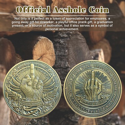 Official A**hole Middle Finger Coins Funny Novelty Challenge Coin ...
