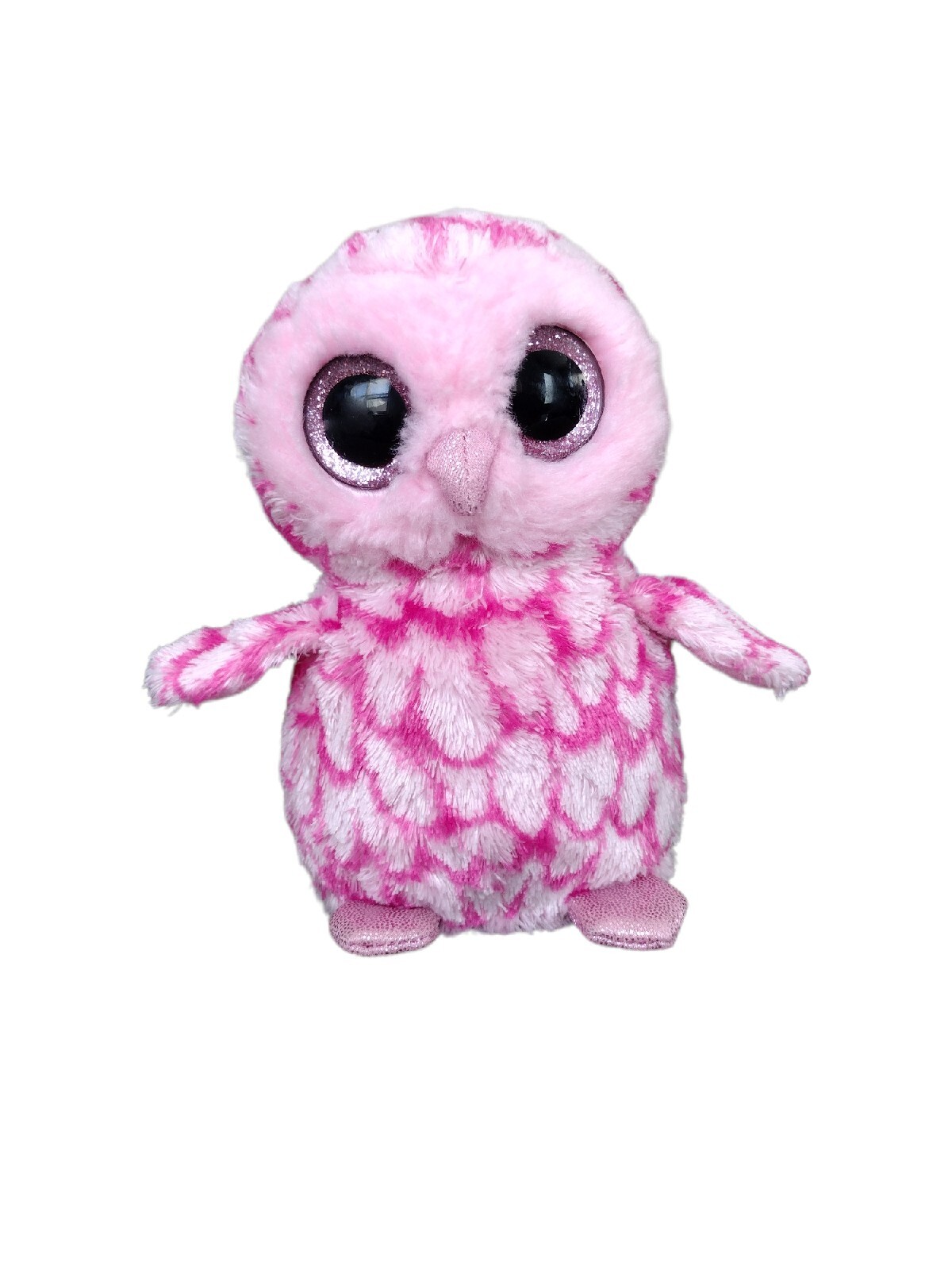 Ty Beanie Boos Pinky the Owl 6" Stuffed Animal Bean Bag Plush Glitter ...