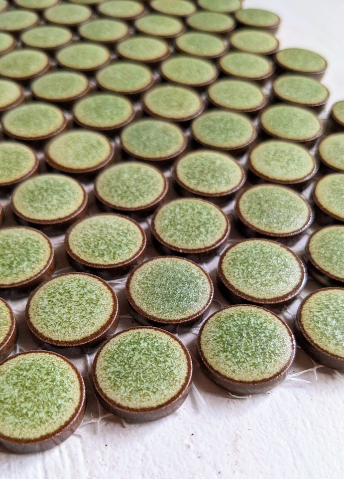 Rustic Green Penny Round Mosaic Tile For Wall & Floor | eBay
