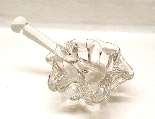 Grand Pilon et Mortier en Verre Cristal Épais Pot Déco Autre | eBay