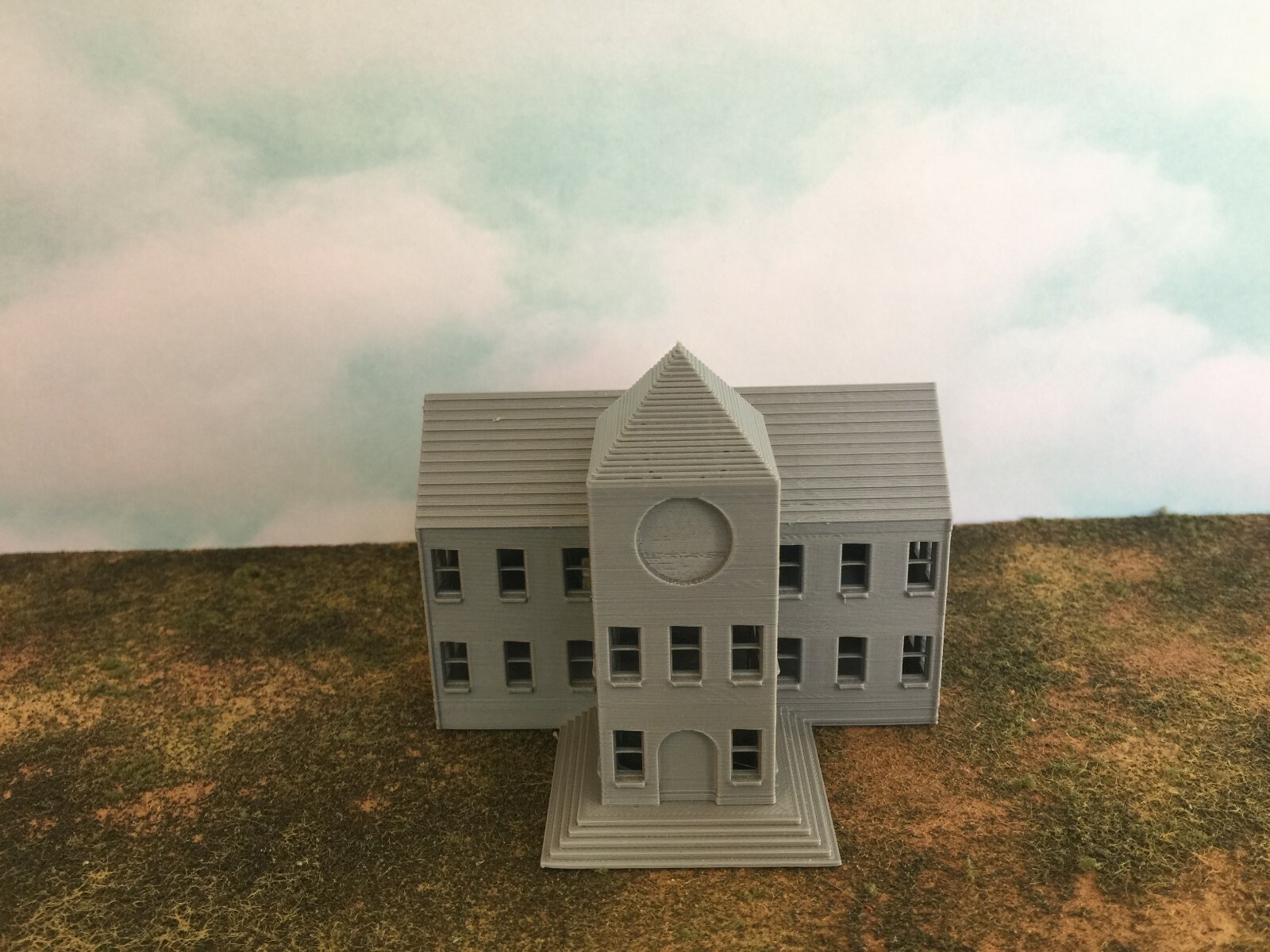 Clock Tower Town Hall or Courthouse Building - Z Scale 1:220 - 3D Print ...