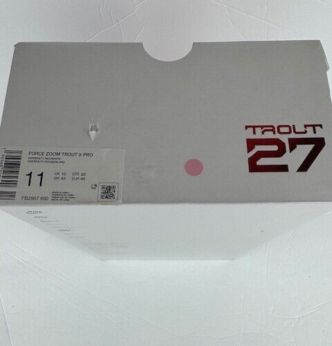 Mike Trout 27 - Force Zoom Pro 9 - Metal Baseball Spikes/Cleats- Red ...