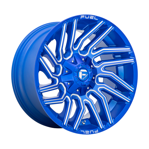 1 20 Inch Wheel Rim Blue Milled Fuel D774 Typhoon Chevy GMC 20x10 ...