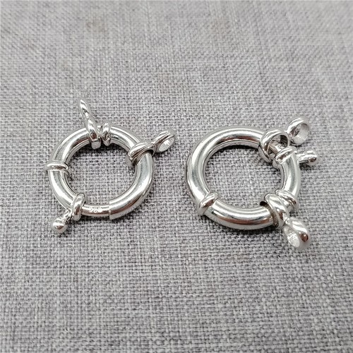 925 Sterling Silver Spring Ring Clasp 2 Strand Rhodium Plated 12 14 16 ...