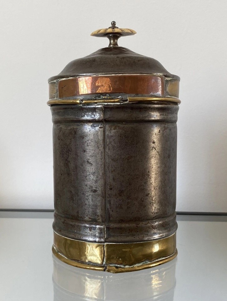 Antique Vintage Retro Edwardian 1906 Scottish Tea Tin Caddy Not Enamel ...