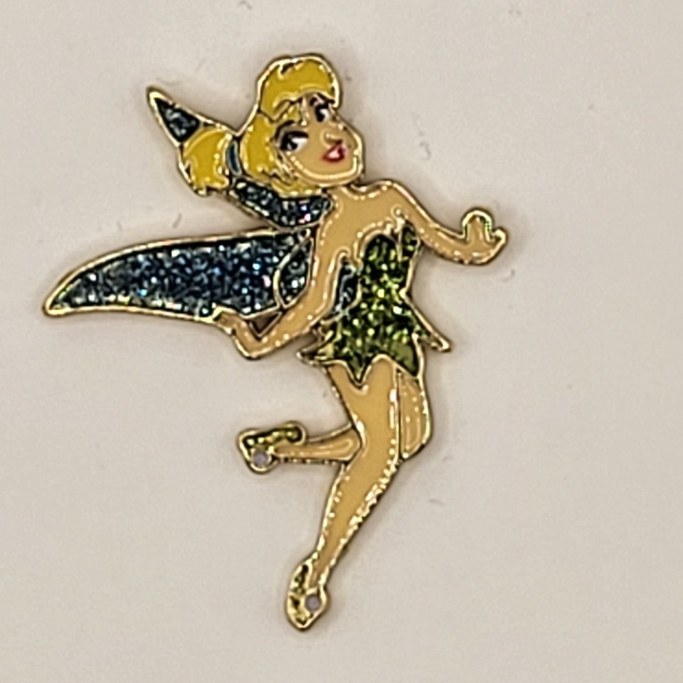 Disney Baublebar Tinker Bell Stud Earrings Glitter Blue Wings Gold Tone ...