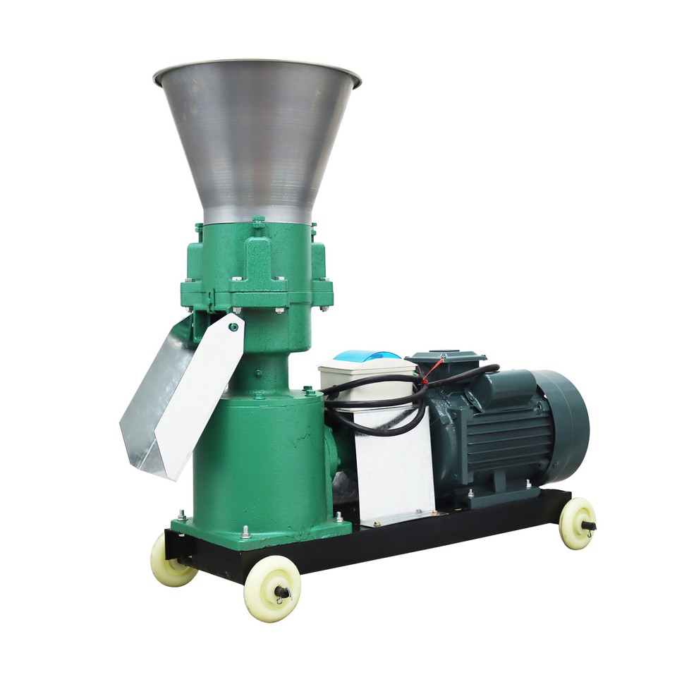8MM Farm Animal Feed Pellet Mill Machine Animal Feed Maker 3 Heads 220V ...