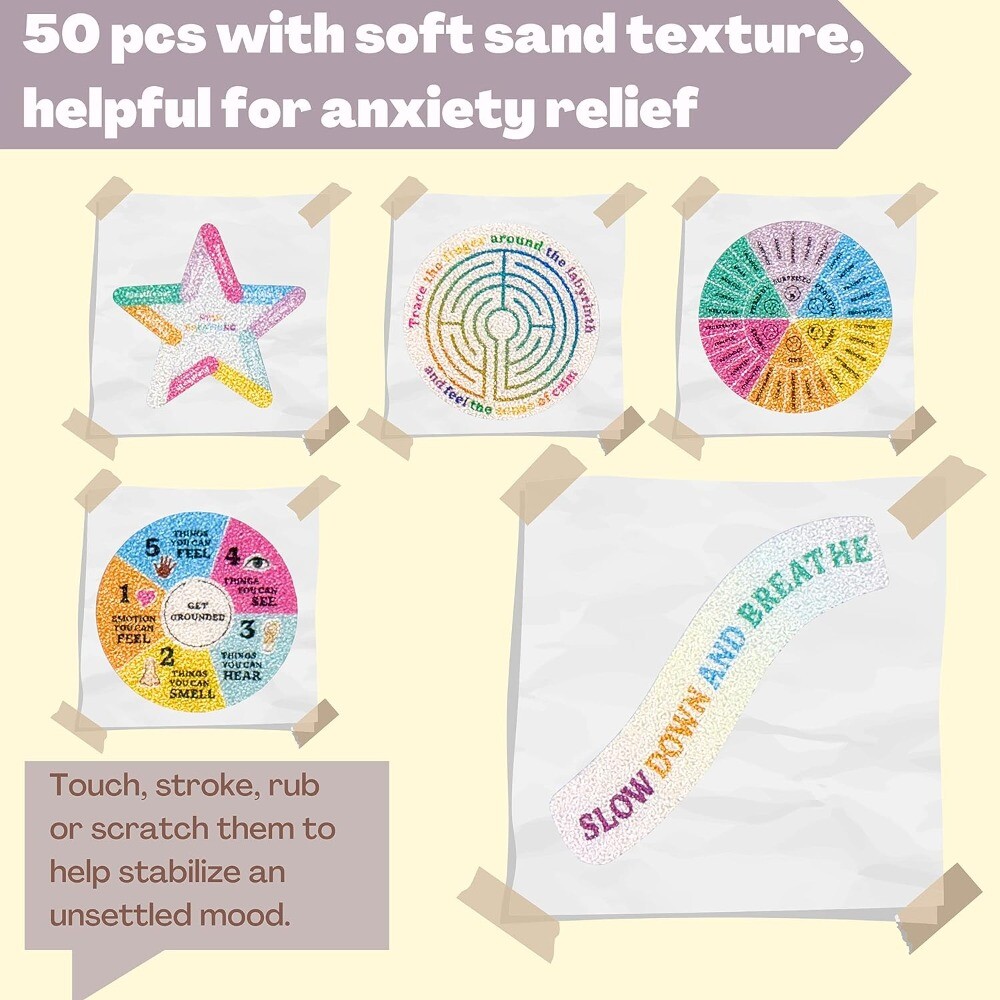 50 Pcs Calm Strips Texture Stickers Stress Reducing Stickers Adults | eBay