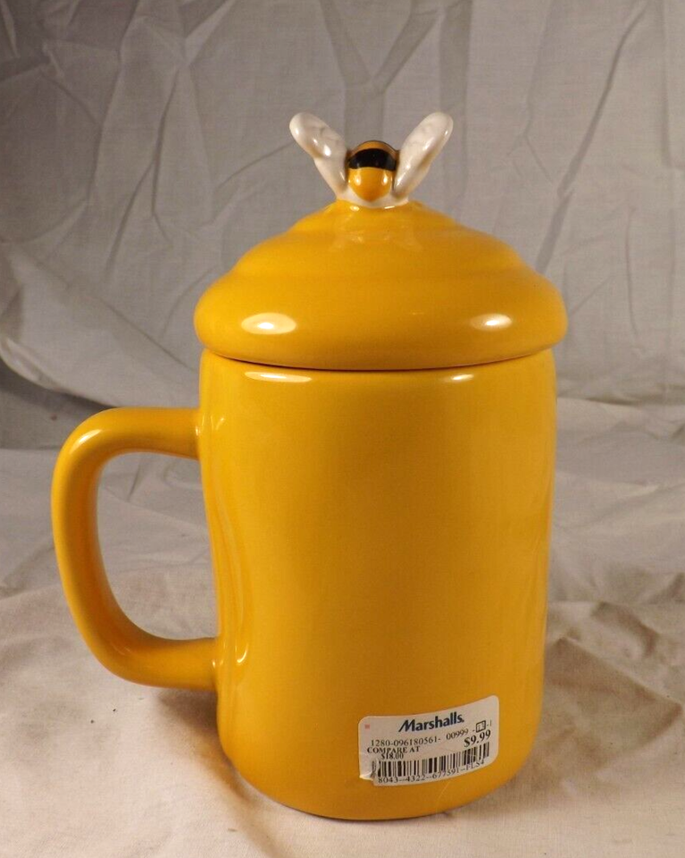 Yellow Rae Dunn Busy Bee Mug with Bee Topper Lid Artisan Collection by ...