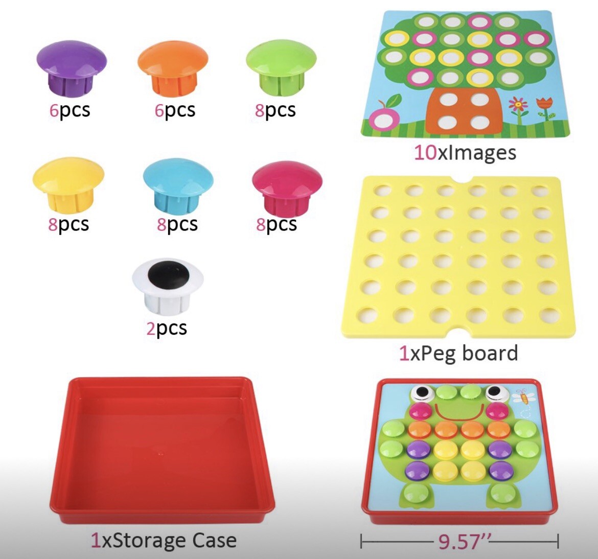 AMOSTING 3D Puzzles for Kids Creative Gifts Peg Puzzle Buttons Art ...