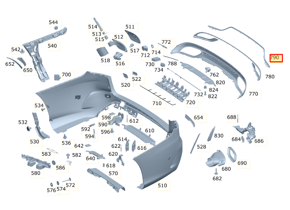 NEUER ECHTER MERCEDES BENZ W205 HINTEN AMG STOßSTANGENZIERSTREIFEN ...