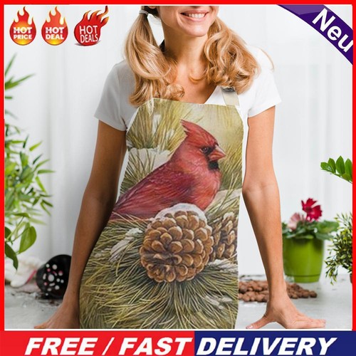 Pinies and Birds Printed Linen Apron Waterproof Kitchen Home Cooking ...