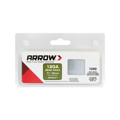 Arrow 38mm 18G Brad Nails - 1000 Pack hand tools workshop construction ...