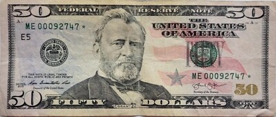 2013 series $50 USD Banknote. Fifty Dollar Circulated Currency. $50 ...