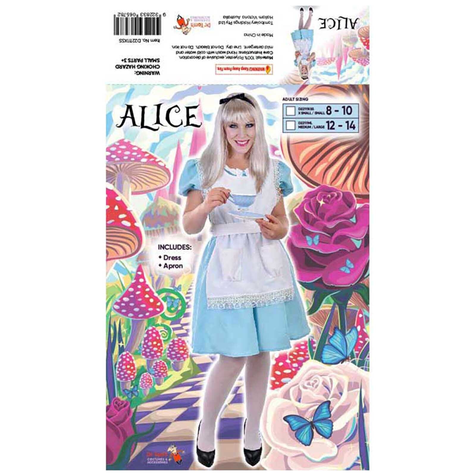 Alice Costume Adult Light Blue Dress White Apron Book Week Wonderland ...
