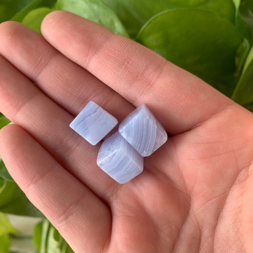 9g 3pcs Blue Lace Agate Cube Crystal Block For Calming Energy Anxiety ...