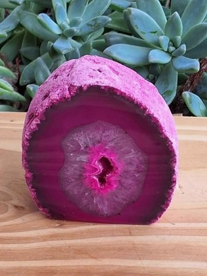 pink Agate Base Cut Geode Crystal 369g gram Unique Cave Shape Healing ...