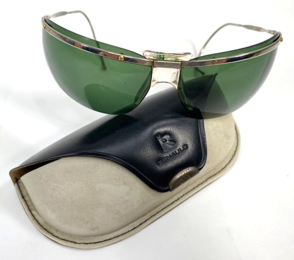 1960s RENAULD OF FRANCE AVIATOR WRAP AROUND SUNGLASSE… - Gem