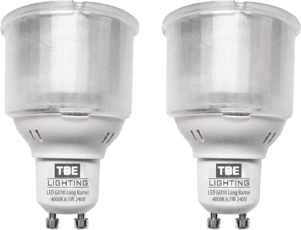 TBE LIGHTING 6.5w GU10 Spot Light Bulbs - 2 Pack - LED Long Barrel ...