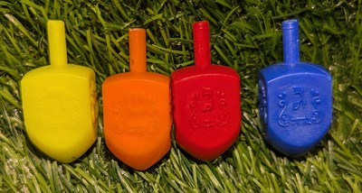 lot of 4 Old Vintage Hanukkah Plastic Dreidels Spinning Red, Blue ...
