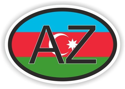 Azerbaijan Country Code Oval Flag Sticker / Vinyl Waterproof Decals ...