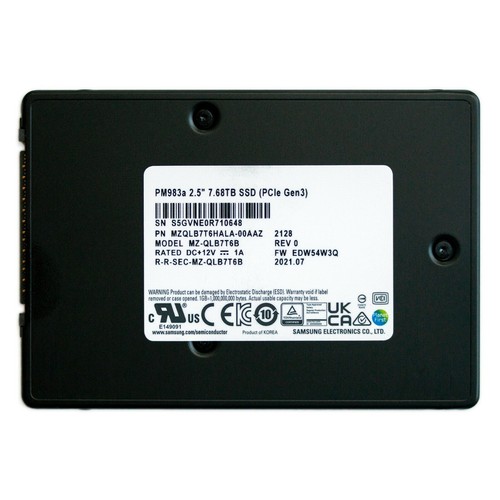 Samsung PM983a 7.68TB 2.5-Inch PCIe Gen3 NVMe U.2 Enterprise SSD MZ-QLB7T6B | eBay