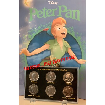 2020 Isle of Man 90th Celebrating Of PETER PAN 50p coin Display Case ...