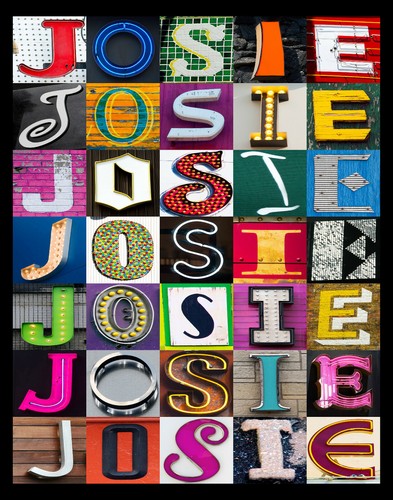 JOSIE Name Poster featuring photos of actual sign letters | eBay