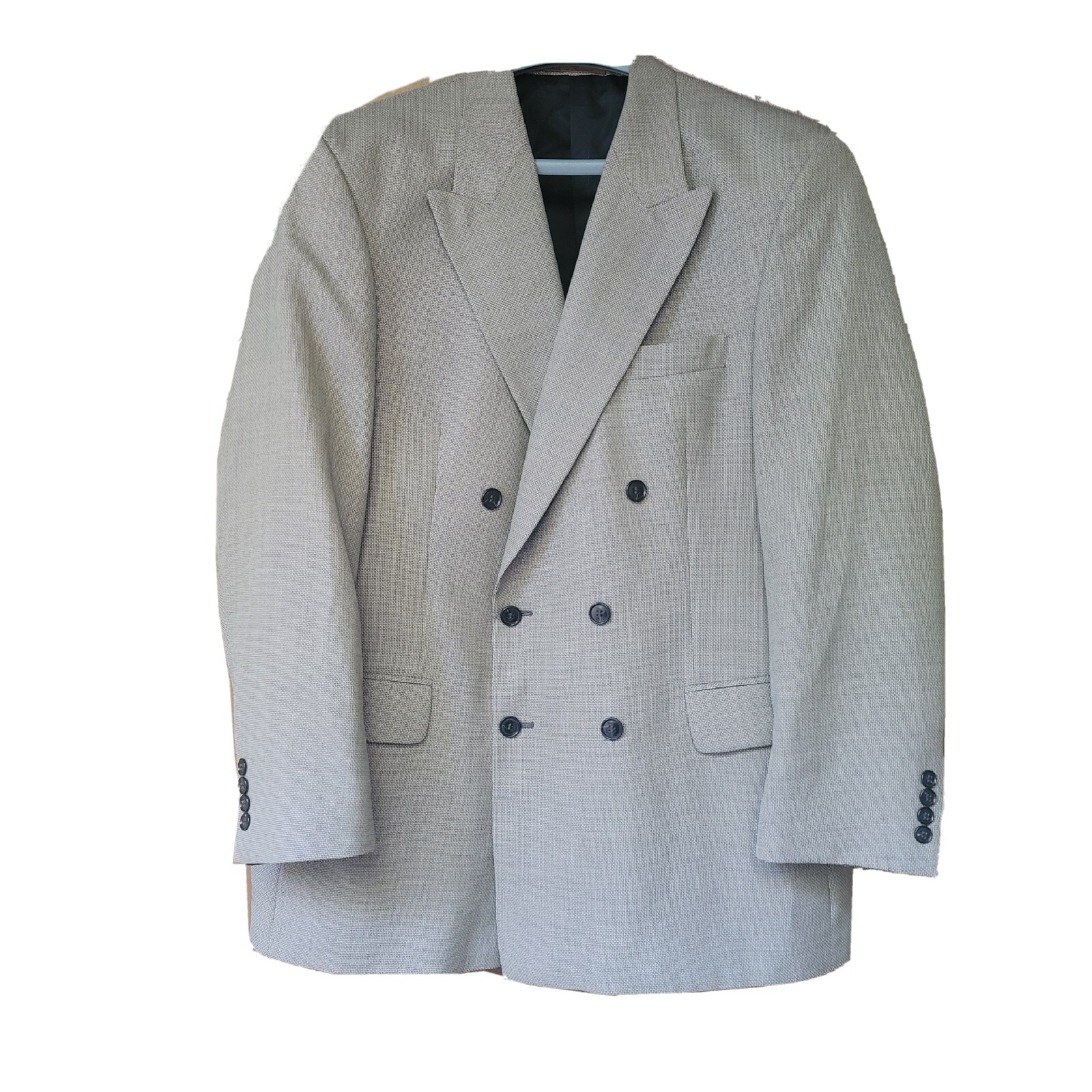 J RIGGINGS Double Breasted Jacket Mens 42R Brown Tweed Wool Sport Coat ...