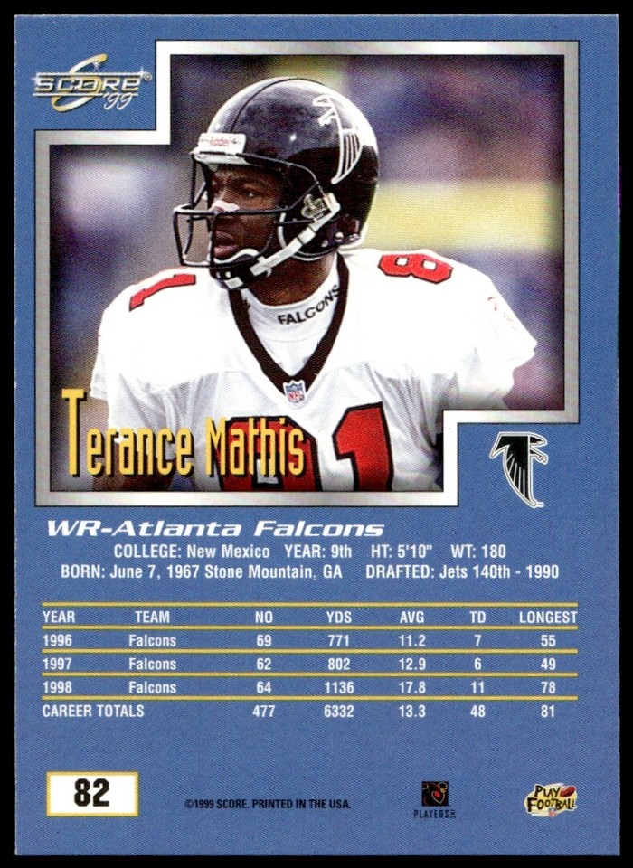 1999 Score #82 Terance Mathis FALCONS | eBay