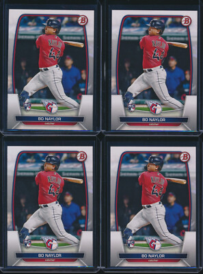 Lot of (4) BO NAYLOR 2023 Bowman Paper CLEVELAND GUARDIANS Rookie Card ...
