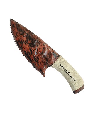 10"Natural Mahogany Obsidian Knife with White Thread,Hand-Carved ...