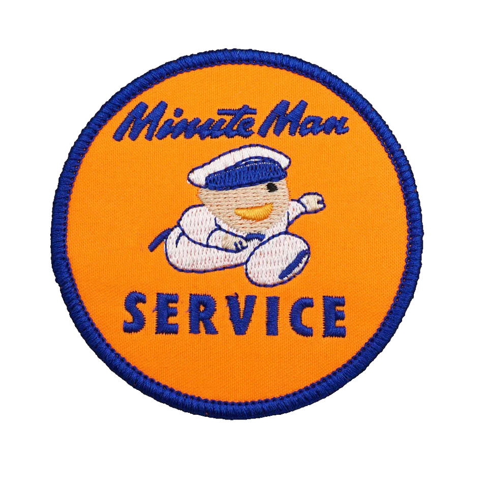 STRIKING VINTAGE STYLE UNION 76' MINUTE MAN SERVICE EMBROIDERED IRON-ON ...