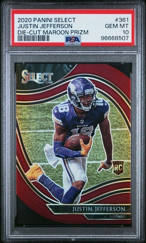 2020 Select Field Level Maroon Prizm Die-Cut #361 Justin Jefferson ...